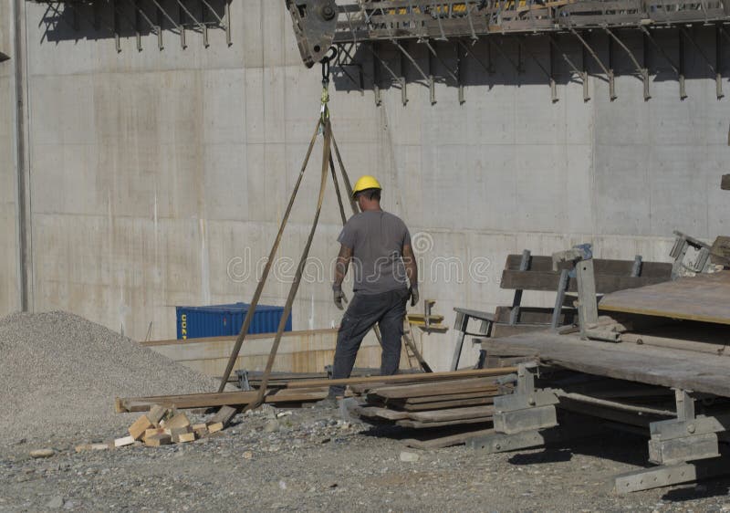 Construction Worker at a Building Site Editorial Stock Photo - Image of ...
