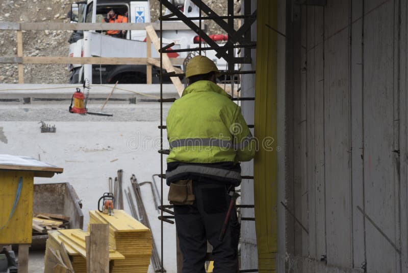 Construction Worker at a Building Site Editorial Image - Image of ...
