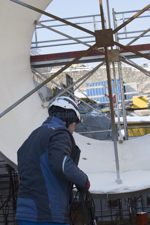 Construction Worker at a Building Site Editorial Stock Photo - Image of ...