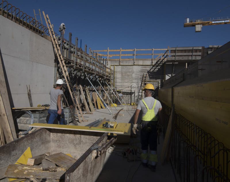 Construction Worker at a Building Site Editorial Stock Image - Image of ...