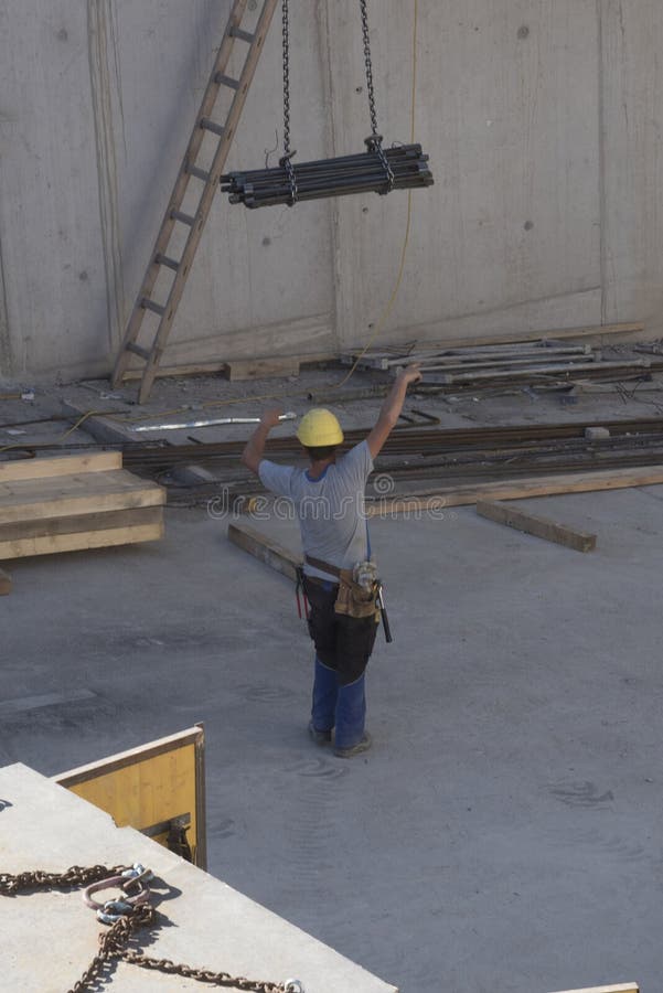 Construction Worker at a Building Site Editorial Stock Photo - Image of ...