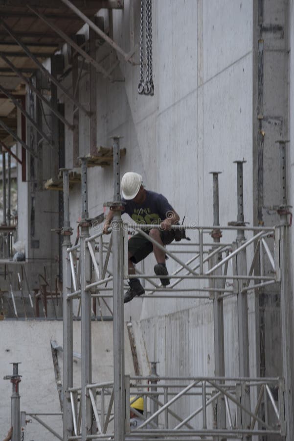 Construction Worker at a Building Site Editorial Photography - Image of ...