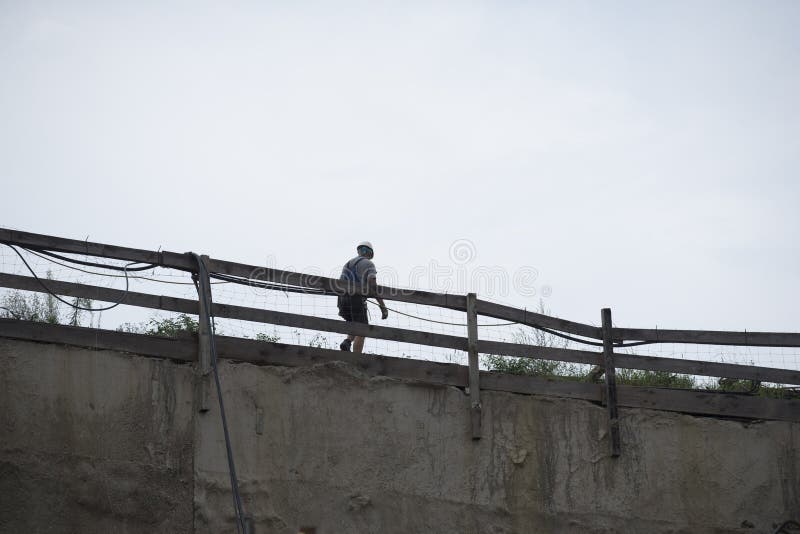 Construction Worker at a Building Site Editorial Stock Photo - Image of ...
