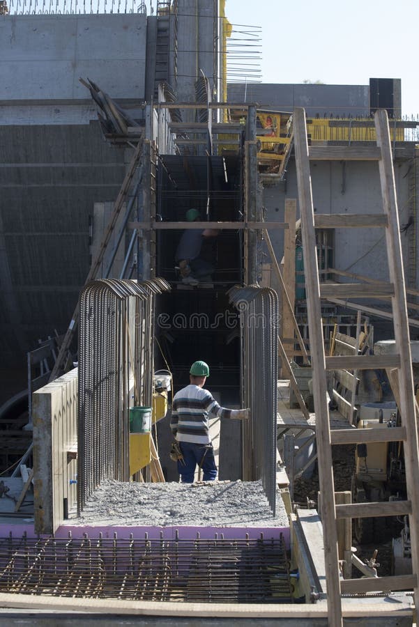 Construction Worker at a Building Site Stock Photo - Image of ...
