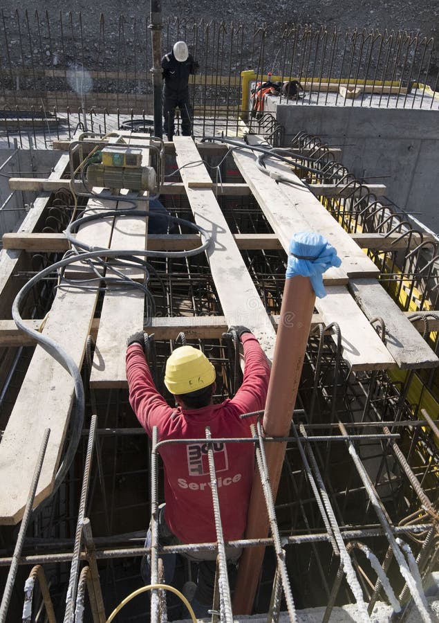 Construction Worker at a Building Site Editorial Stock Image - Image of ...