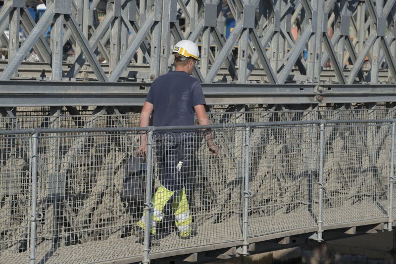 Construction Worker at a Building Site Editorial Stock Image - Image of ...