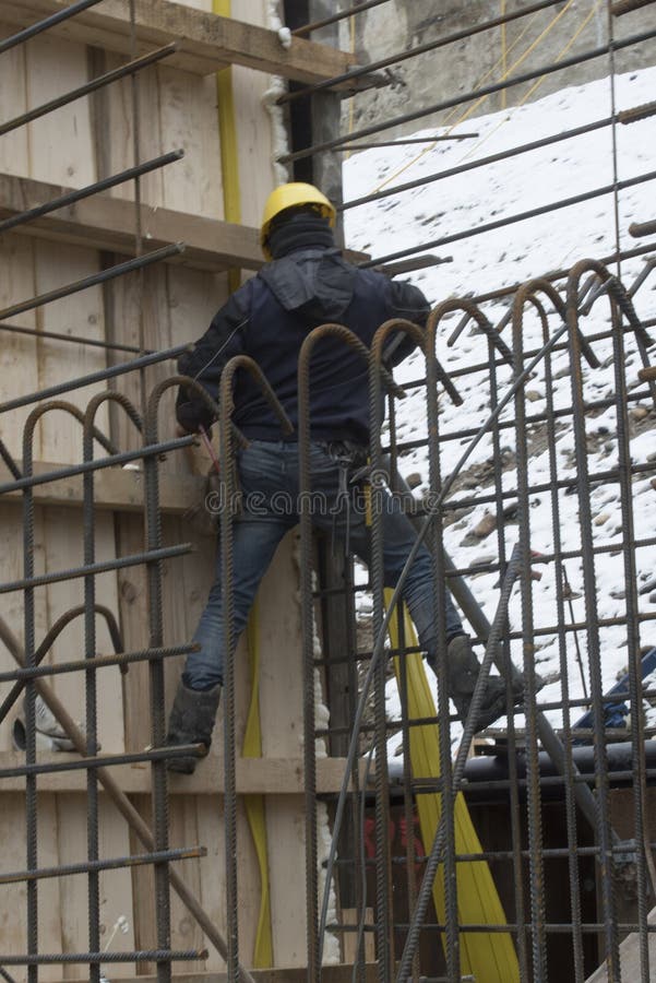 Construction Worker at a Building Site Stock Image - Image of company ...