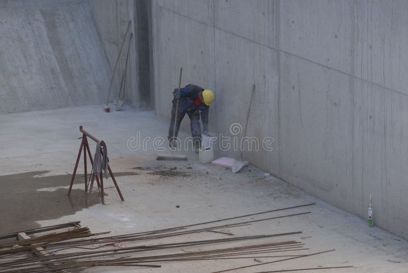 Construction Worker at a Building Site Stock Photo - Image of project ...