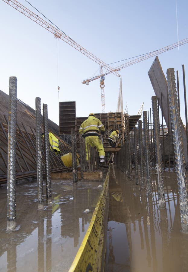 Construction Worker at a Building Site Stock Image - Image of ...
