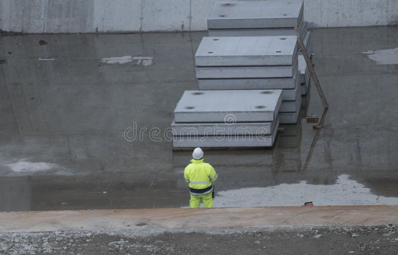 Construction Worker at a Building Site Stock Image - Image of assembler ...