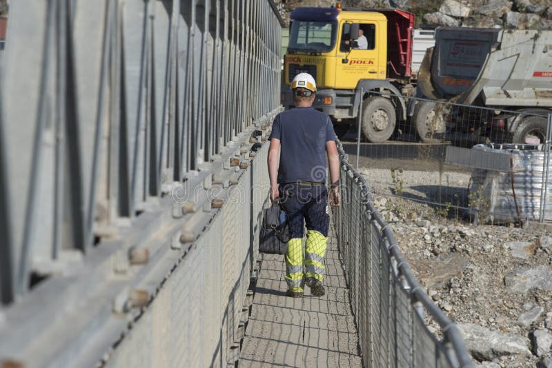 Construction Worker at a Building Site Editorial Stock Image - Image of ...