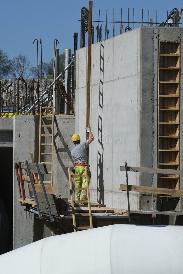 Construction Worker at a Building Site Stock Image - Image of order ...