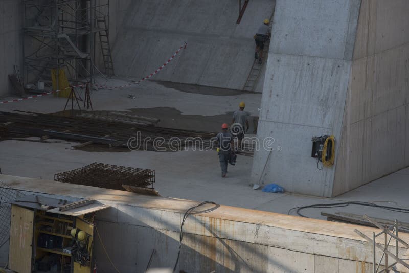 Construction Worker at a Building Site Stock Image - Image of site ...