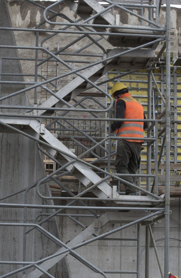 Construction Worker at a Building Site Editorial Image - Image of work ...