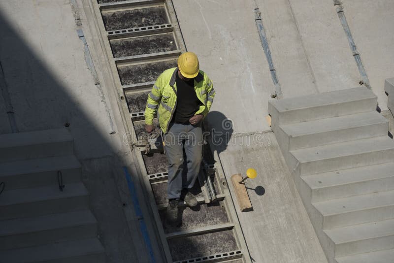 Construction Worker at a Building Site Editorial Stock Image - Image of ...