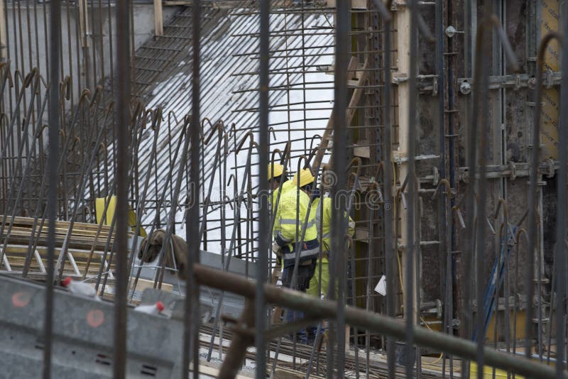 Construction Worker at a Building Site Stock Image - Image of economy ...