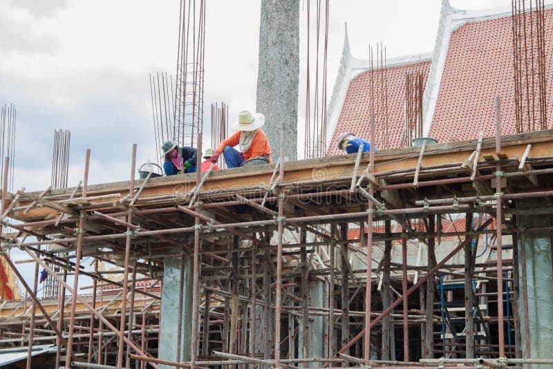 Construction Worker on Building Editorial Stock Photo - Image of ...
