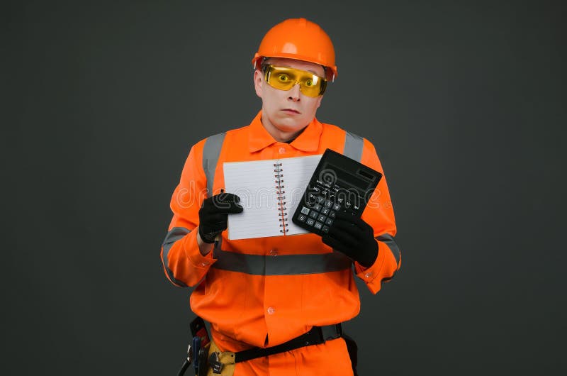 Construction worker. stock image. Image of presentation - 132577707
