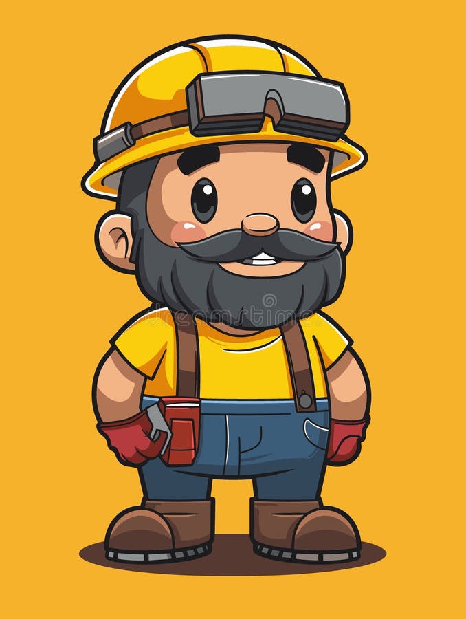 Construction Worker Cartoon Icon Vector Illustration Graphic Design ...