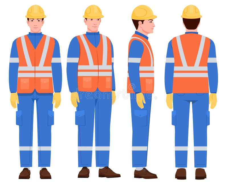 Construction Worker Character Stock Vector - Illustration of gear ...