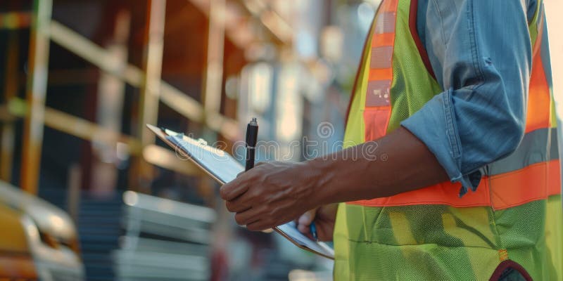 The Construction Worker S Clipboard.AI Generated Image Stock Image ...