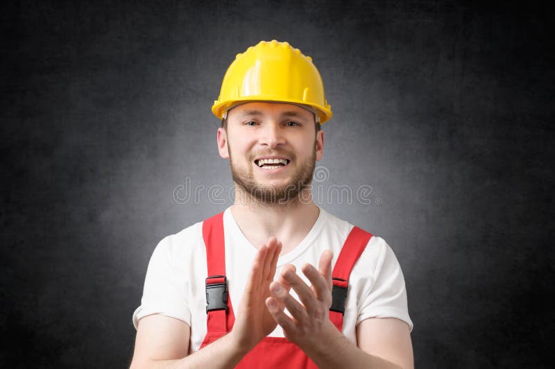 Construction Worker Clapping His Hands Stock Photo - Image of ...