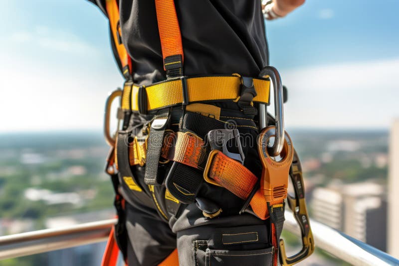 Construction Worker Climber on a Site Wearing Construction Safety ...