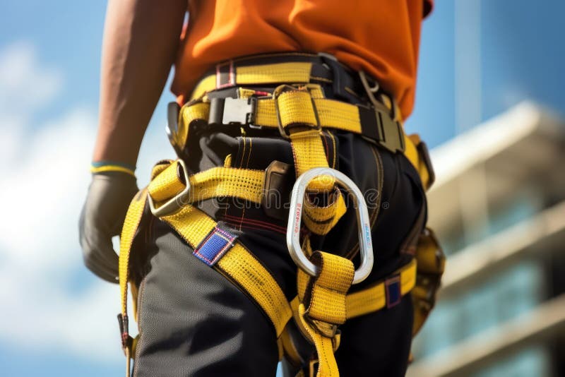 Construction Worker Climber on a Site Wearing Construction Safety ...