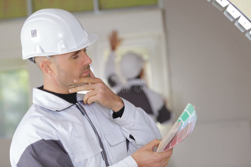 Construction Worker with Clipboard at Construction Site Stock Image ...