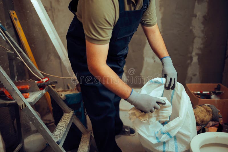 Unrecognizable Laborer Working Construction Site Stock Photos - Free ...