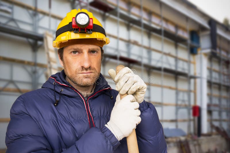 A Construction Worker at a Construction Site Stock Photo - Image of ...