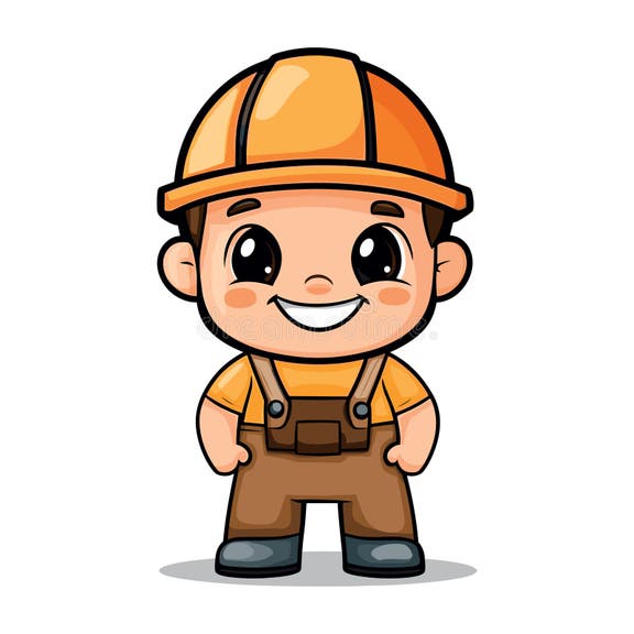 Construction Worker Cute Childish AI Generated Stock Illustration ...