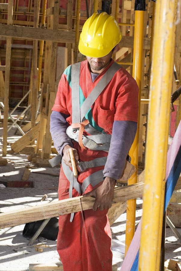 Construction Worker Wearing Mask - Vertical Stock Image - Image of ...