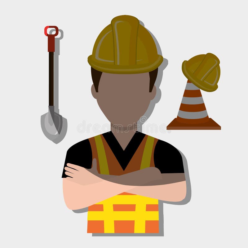 Construction worker design stock illustration. Illustration of helmet ...