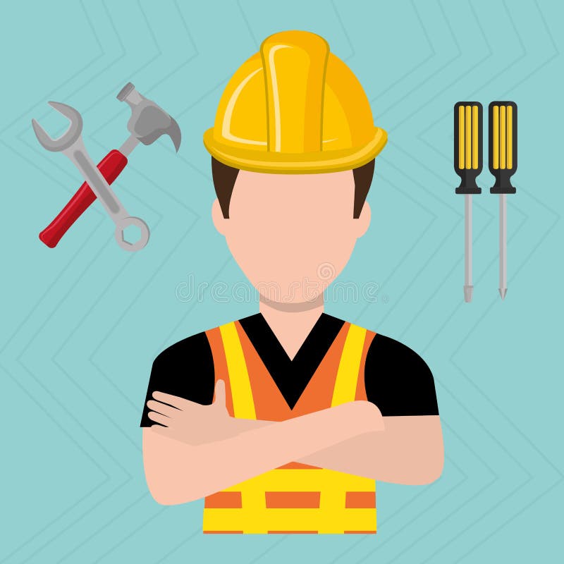 Construction worker design stock illustration. Illustration of industry ...