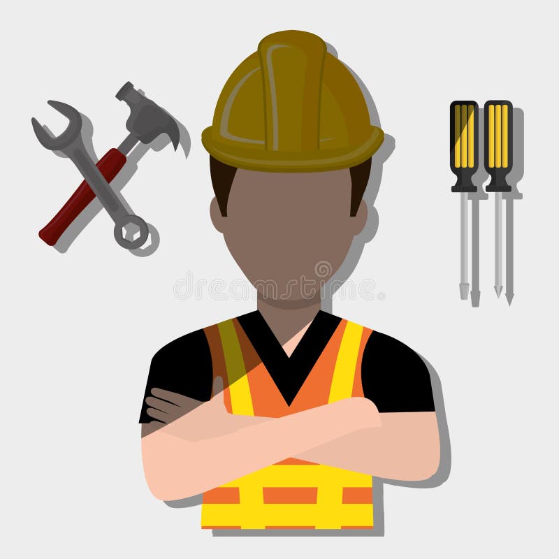 Construction worker design stock illustration. Illustration of ...