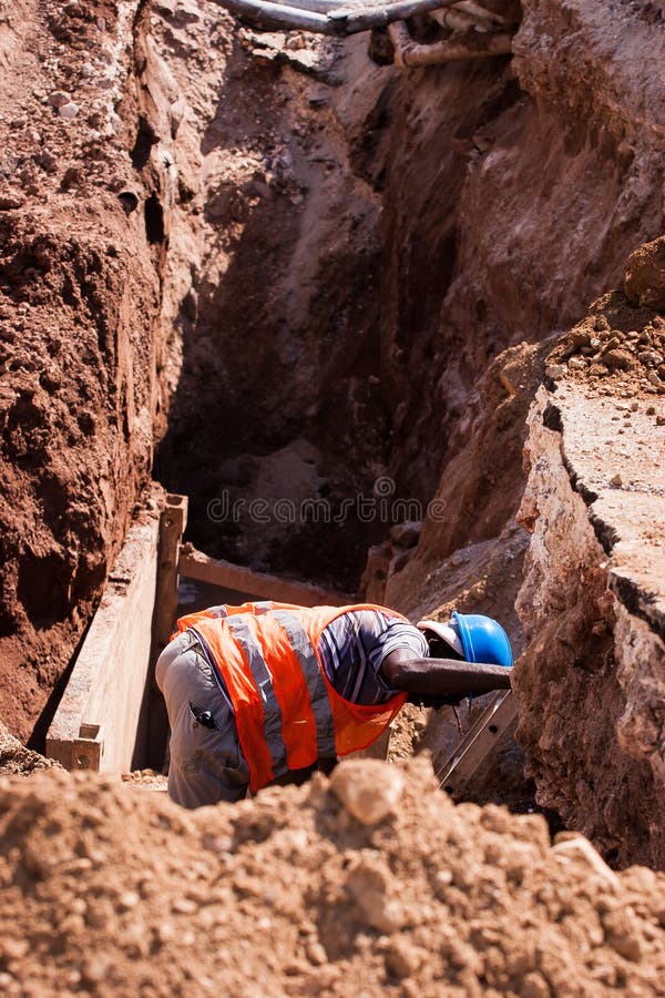 Digging a trench editorial stock image. Image of biochemical - 18434479
