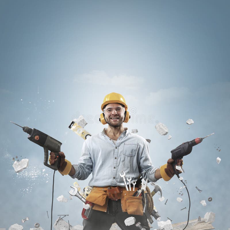 Construction Worker in Dirty Clothes Stock Image - Image of business ...
