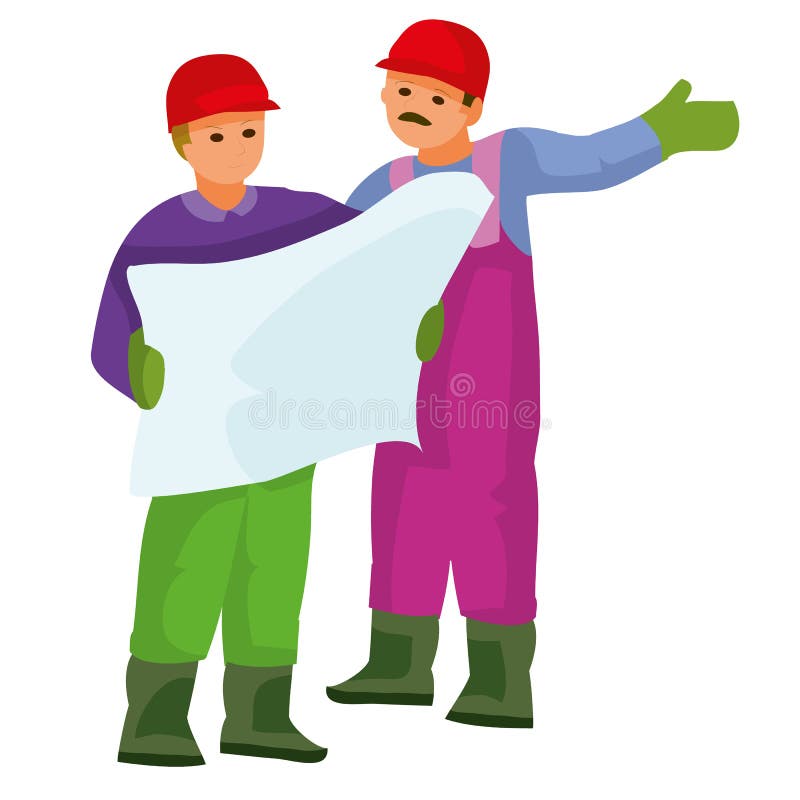 Foreman Cartoon Illustration Stock Vector - Illustration of happy ...