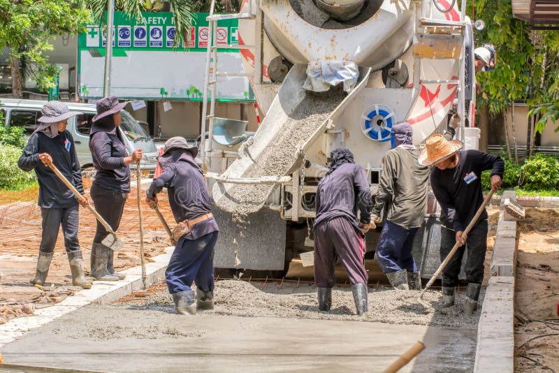 Construction Worker is Doing the Road Editorial Stock Image - Image of ...