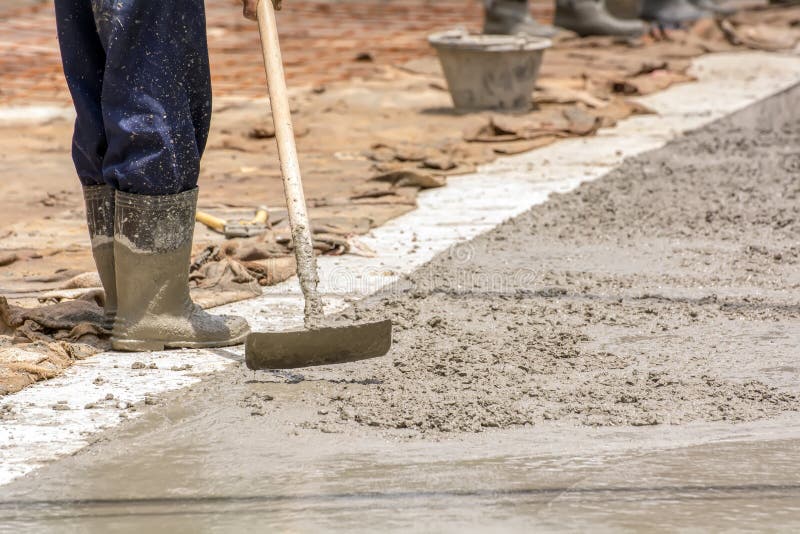 Construction Worker is Doing the Road Stock Photo - Image of ...