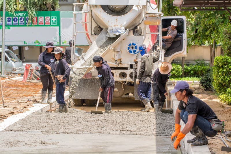 Construction Worker is Doing the Road Editorial Photography - Image of ...