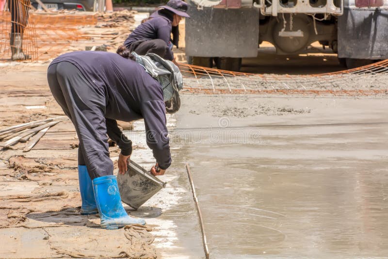 Construction Worker is Doing the Road Stock Photo - Image of steel ...