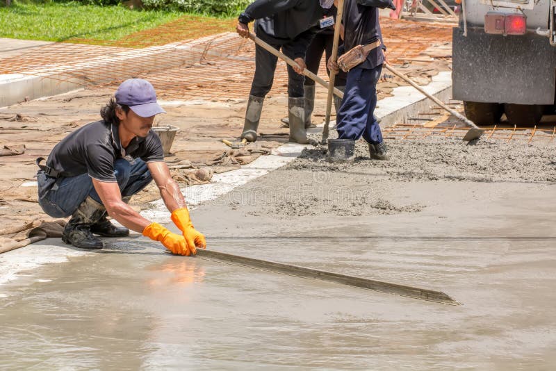 Construction Worker is Doing the Road Stock Photo - Image of frame ...
