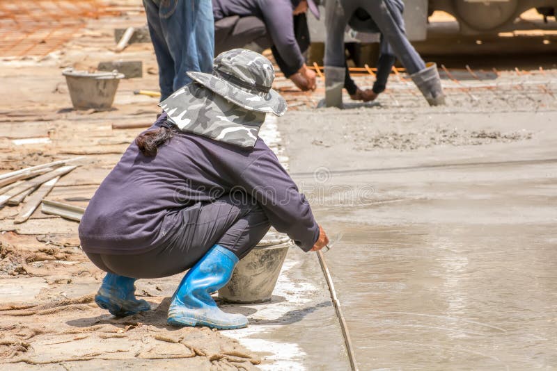 Construction Worker is Doing the Road Stock Photo - Image of working ...