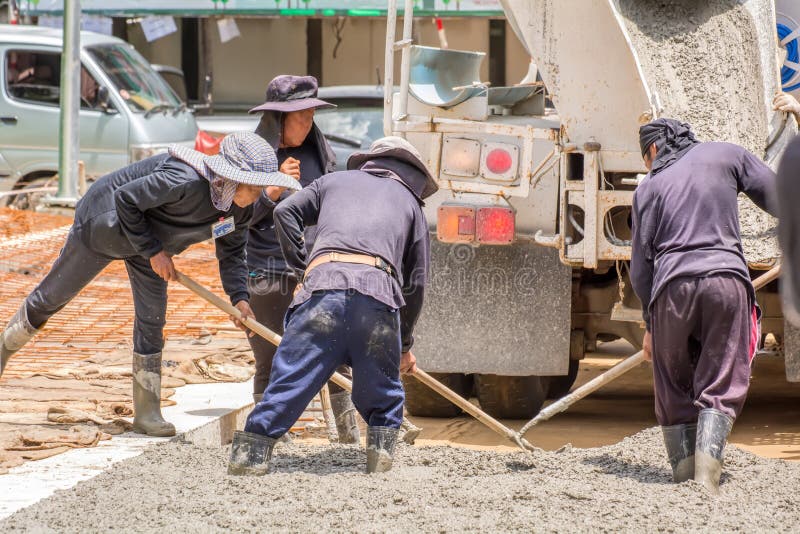 Construction Worker is Doing the Road Stock Image - Image of site ...