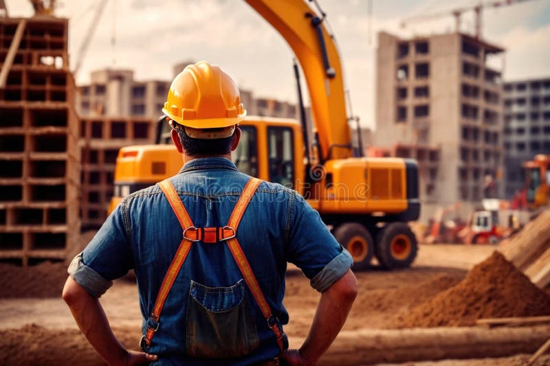 Construction Worker Engineer Foreman Supervising Construction Building ...