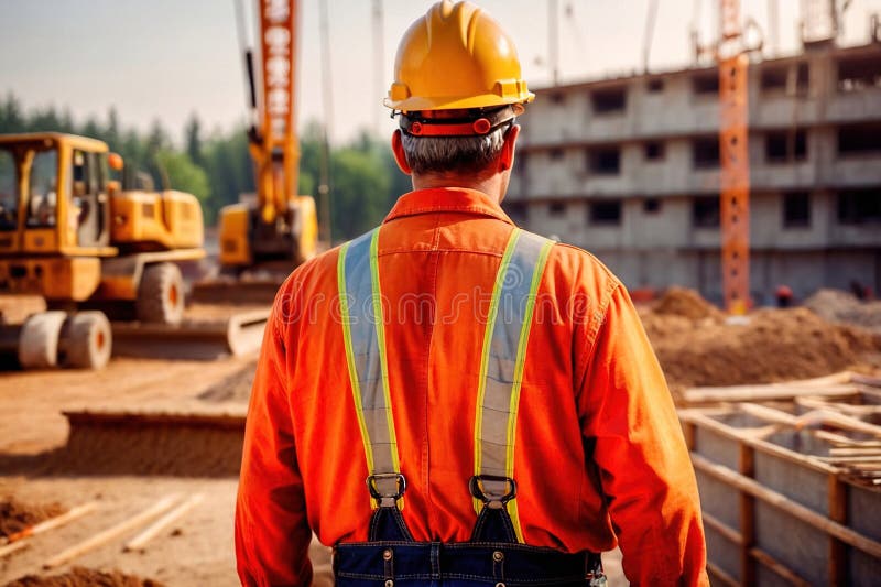 Construction Worker Engineer Foreman Supervising Construction Building ...