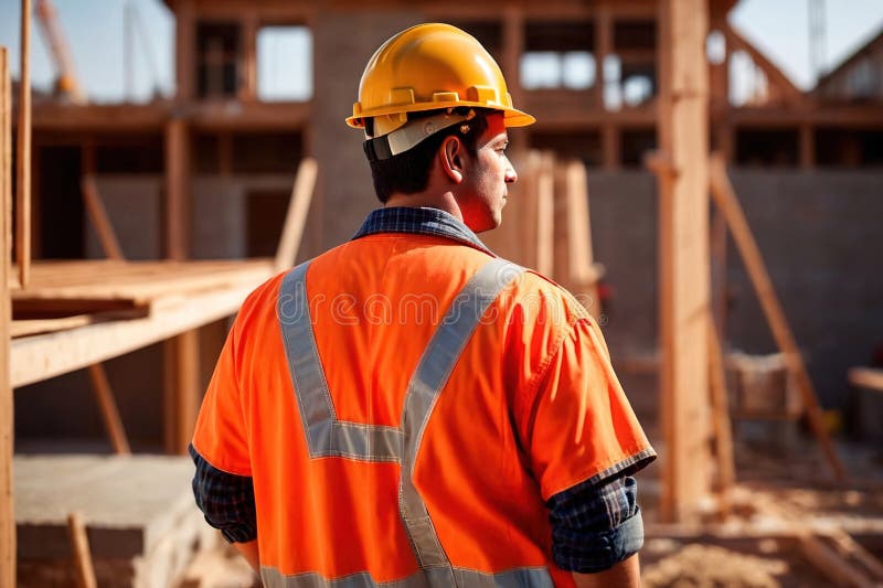 Construction Worker Engineer Foreman Supervising Construction Building ...