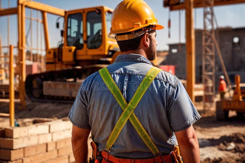 Construction Worker Engineer Foreman Supervising Construction Building ...